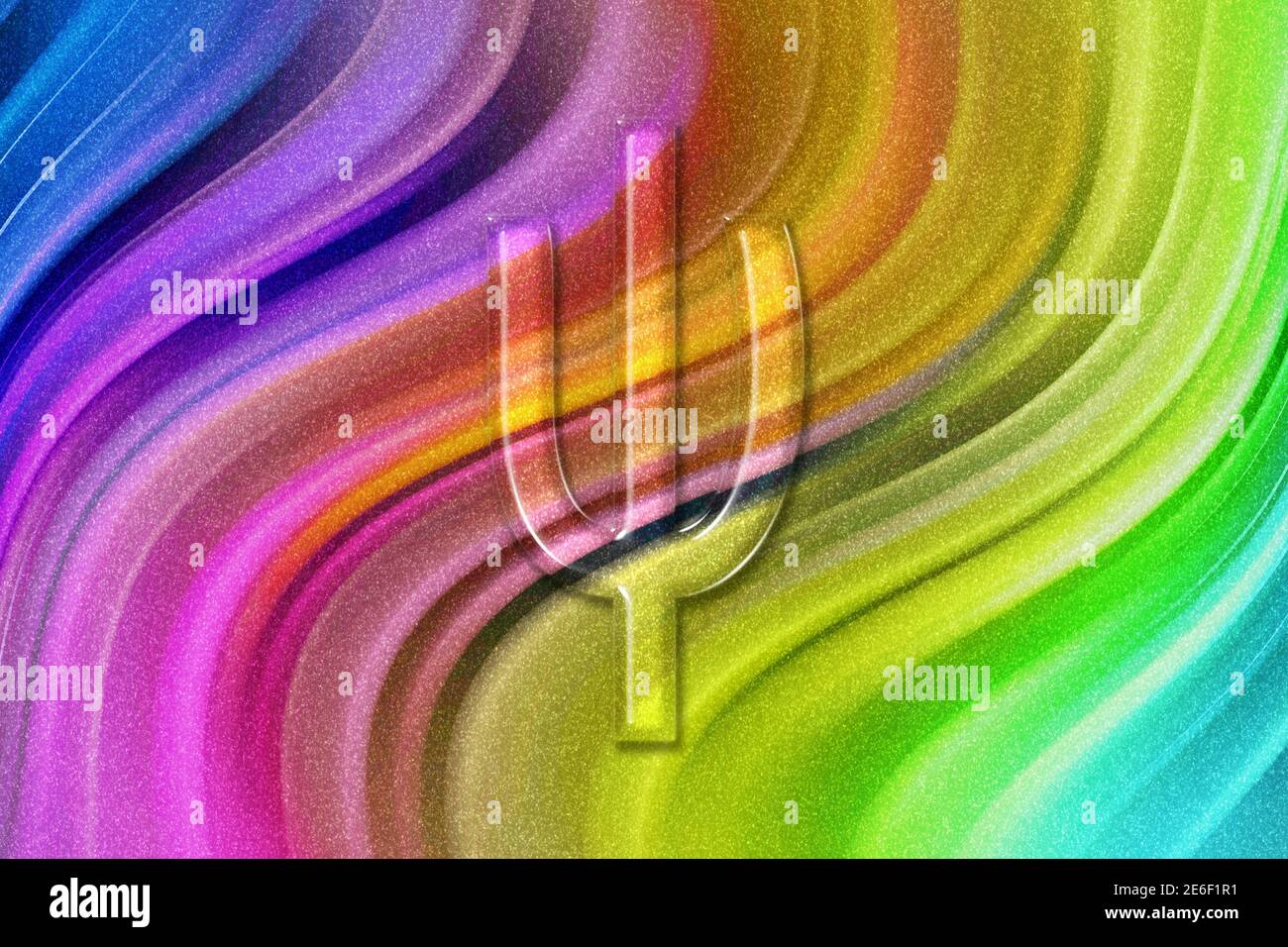 Psi sign. Psi letter, Greek alphabet Symbol, rainbow glitter background ...