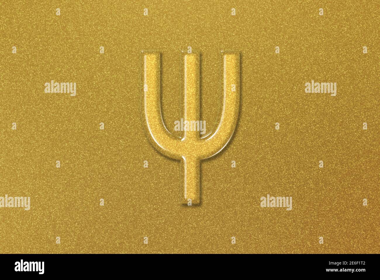 Psi sign. Psi letter, Greek alphabet Symbol, gold background Stock ...