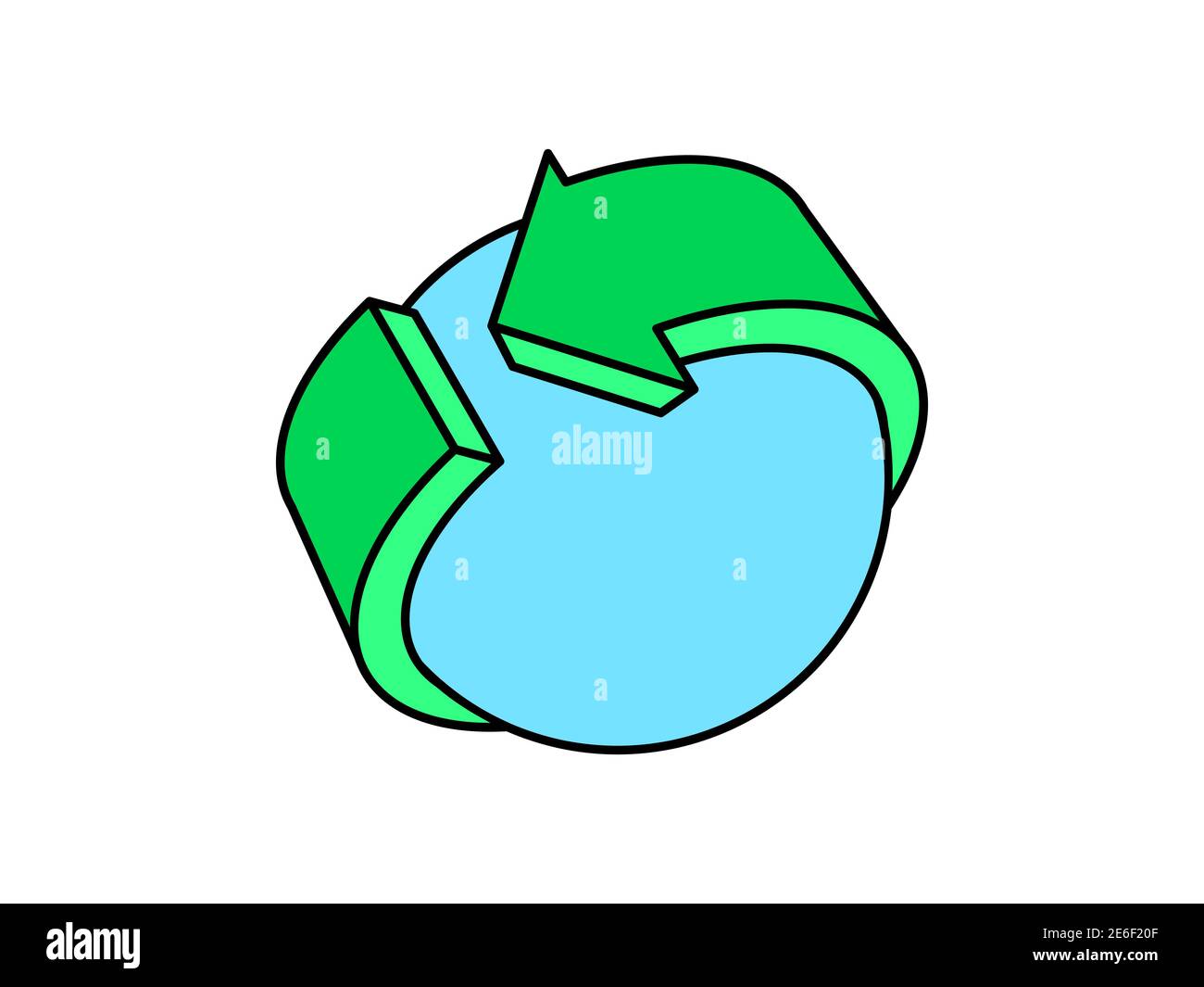Arrow Wrapped Around a Sphere. Environmental conservation concept ...