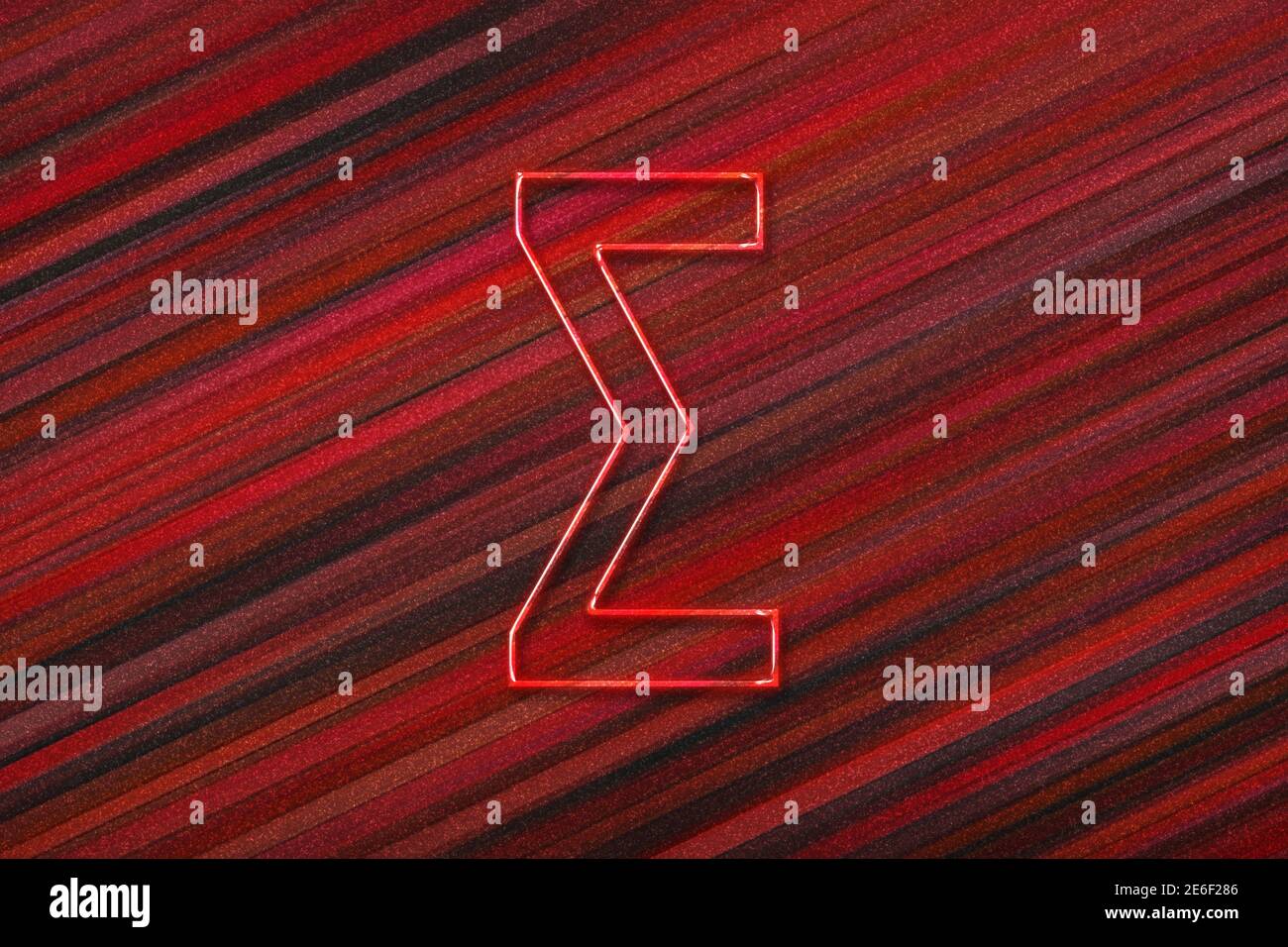 Sigma sign. Sigma letter, Greek alphabet Symbol, red background Stock ...
