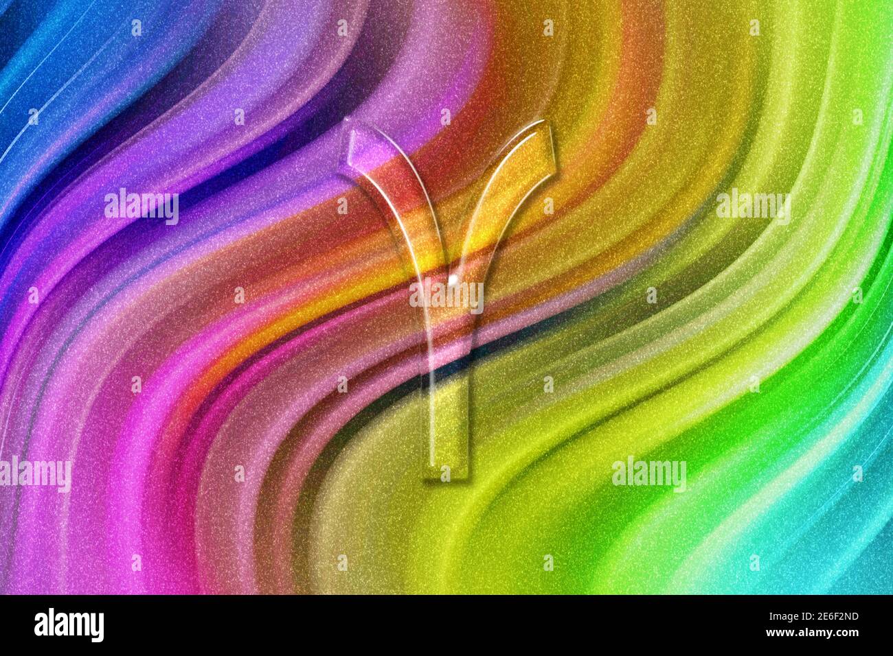 Upsilon sign. Upsilon letter, Greek alphabet Symbol, rainbow glitter ...