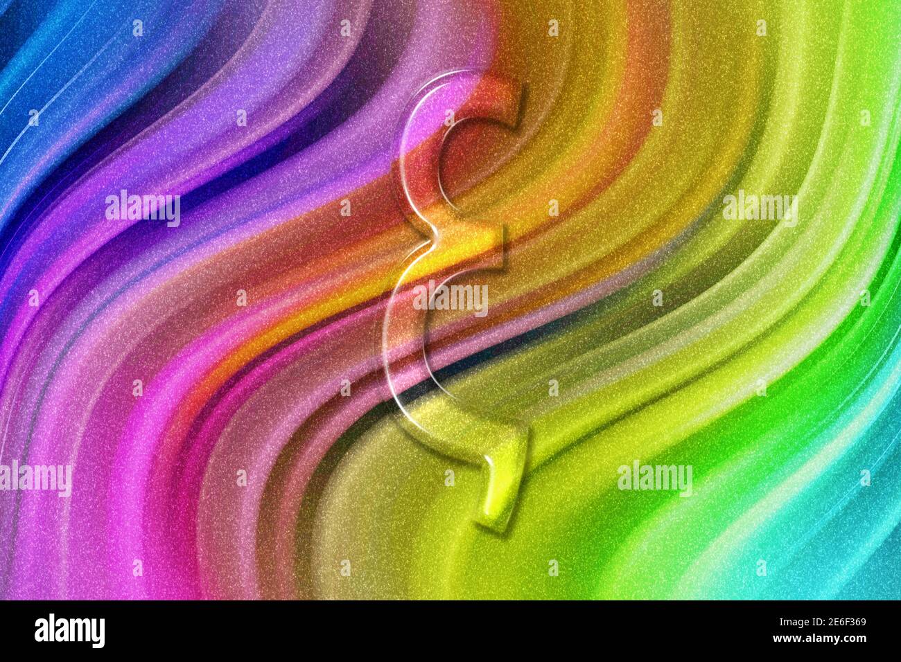 The Letter I In Rainbow Glitter