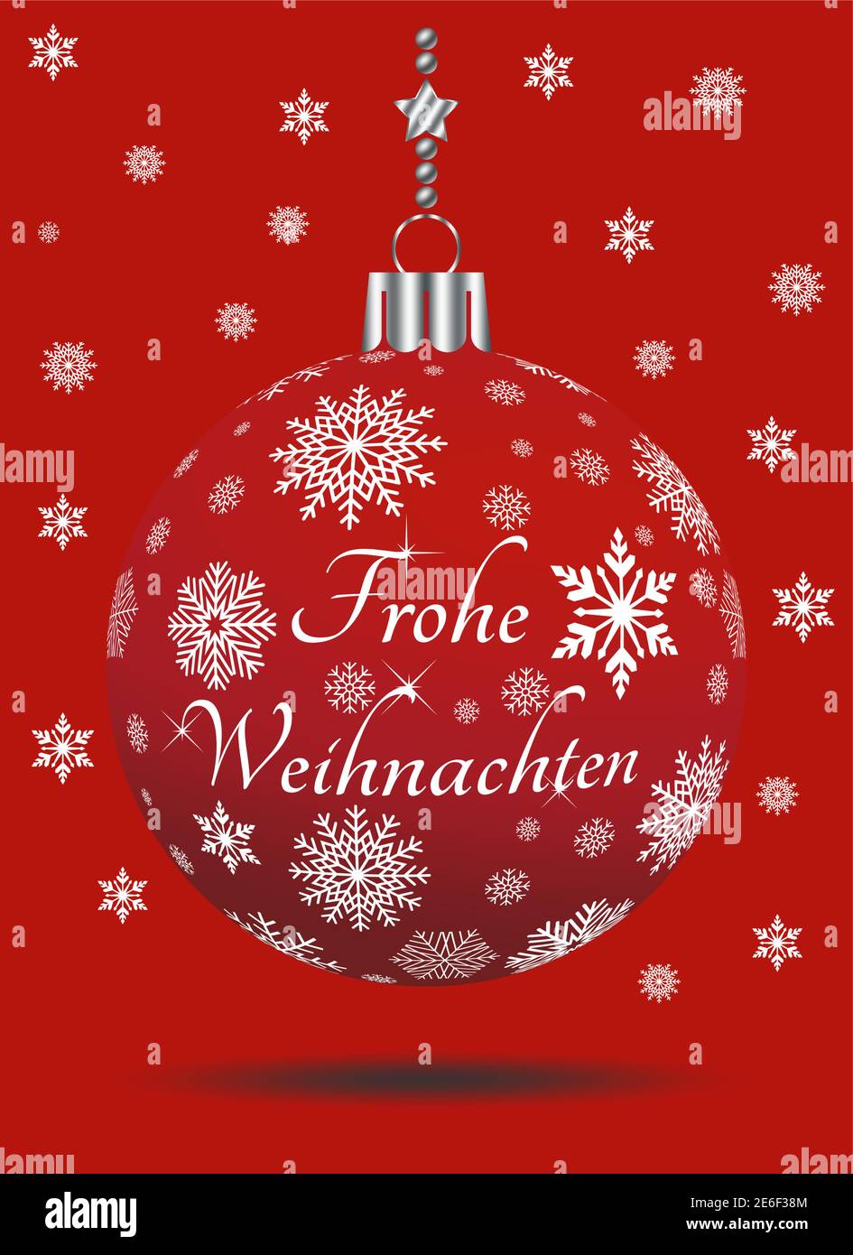 Christmas bauble vector with snowflakes, silver hanger and german ...