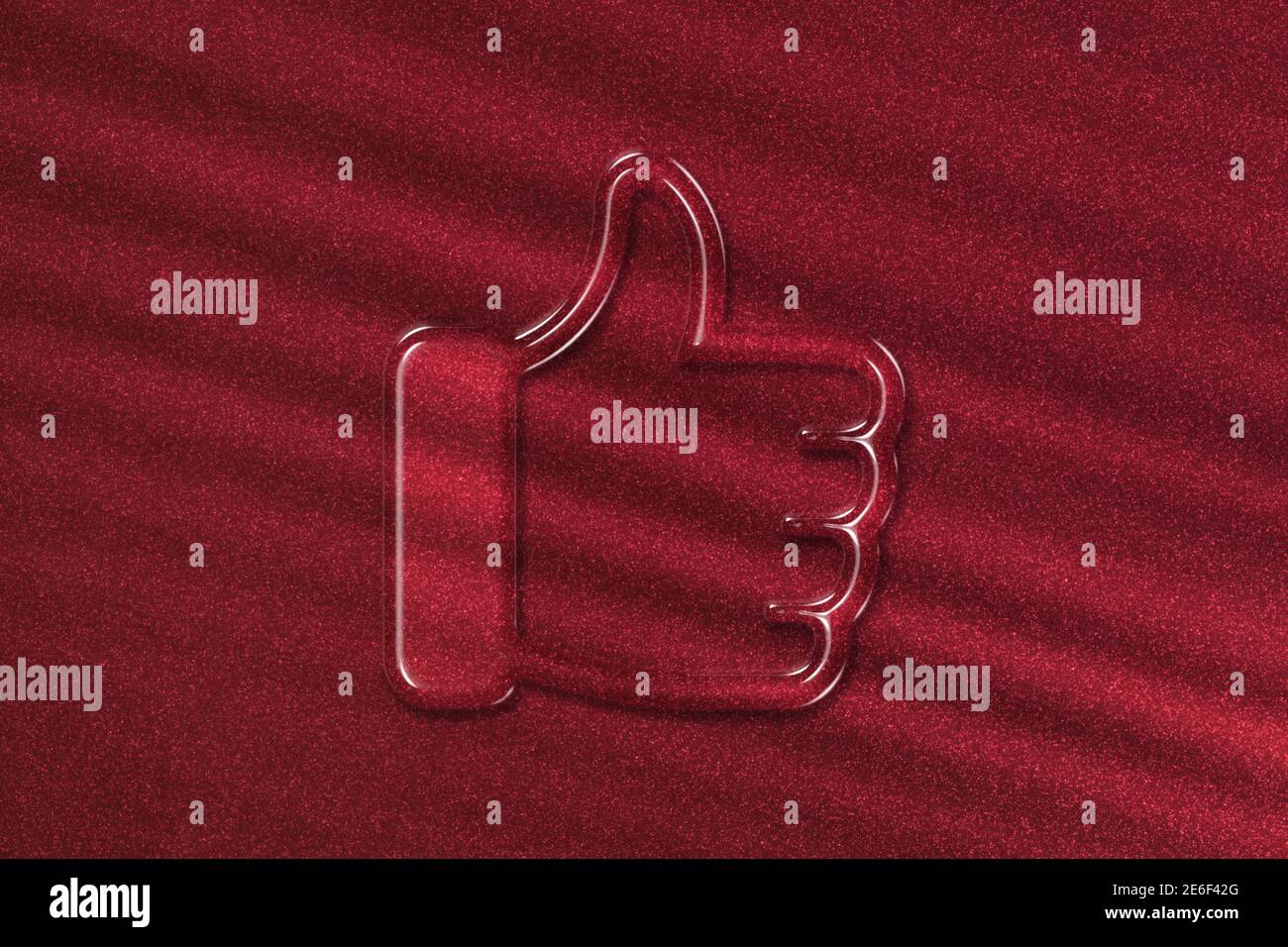 Like icon, Thumb up, OK sign. Like symbol, red background Stock Photo ...