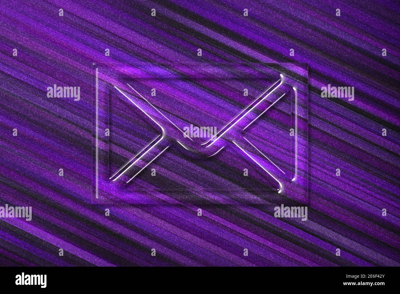 Mail sign, Mail symbol, Email icon, Violet background Stock Photo - Alamy