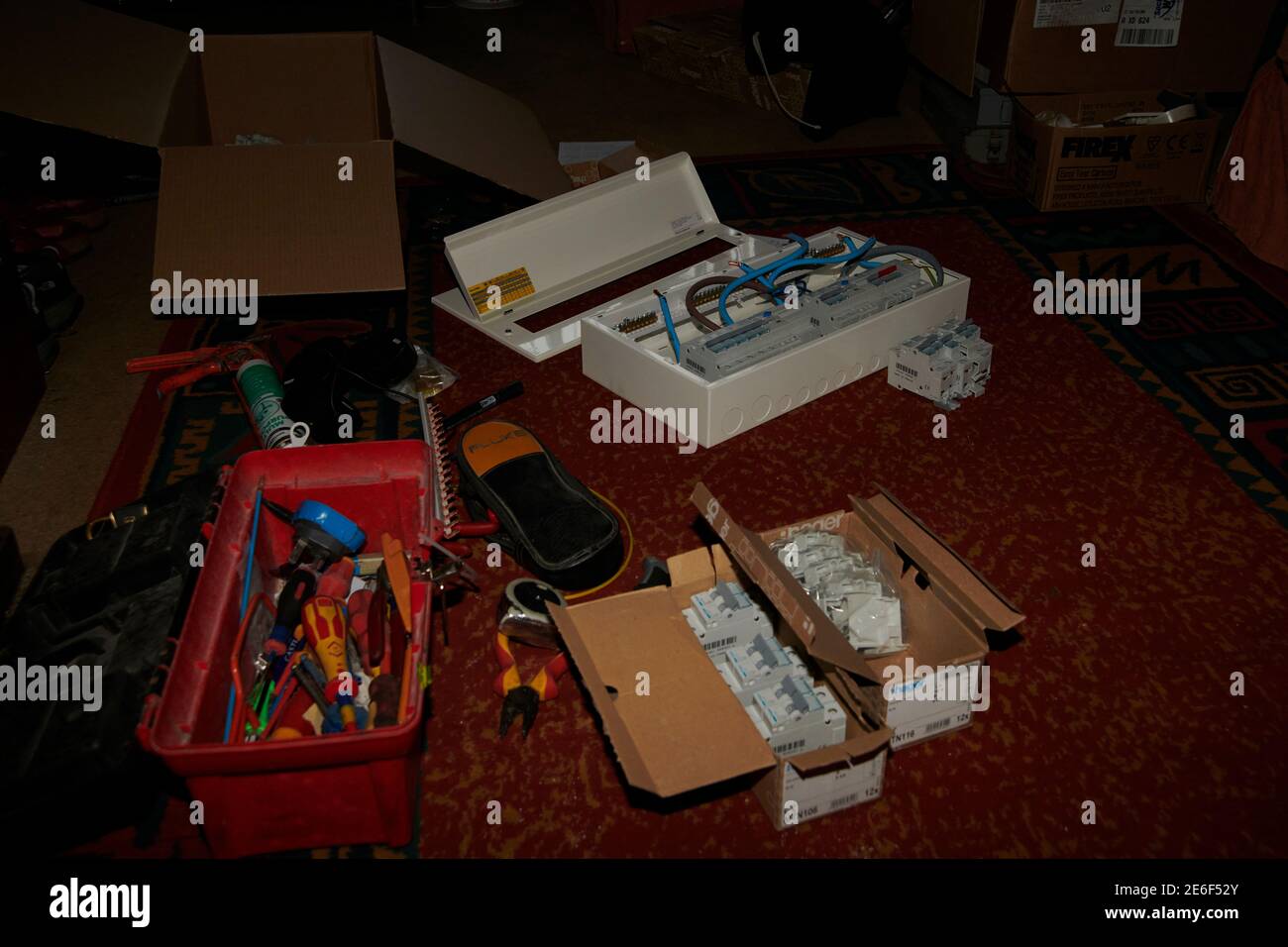 Modern consumer unit for domestic electricity supply to a house Stock ...