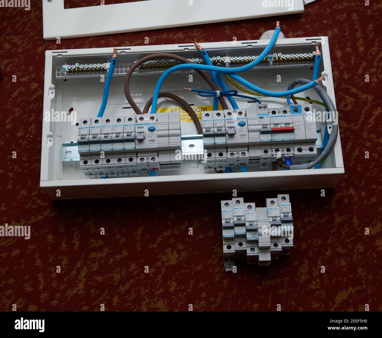 Modern consumer unit for domestic electricity supply to a house Stock ...