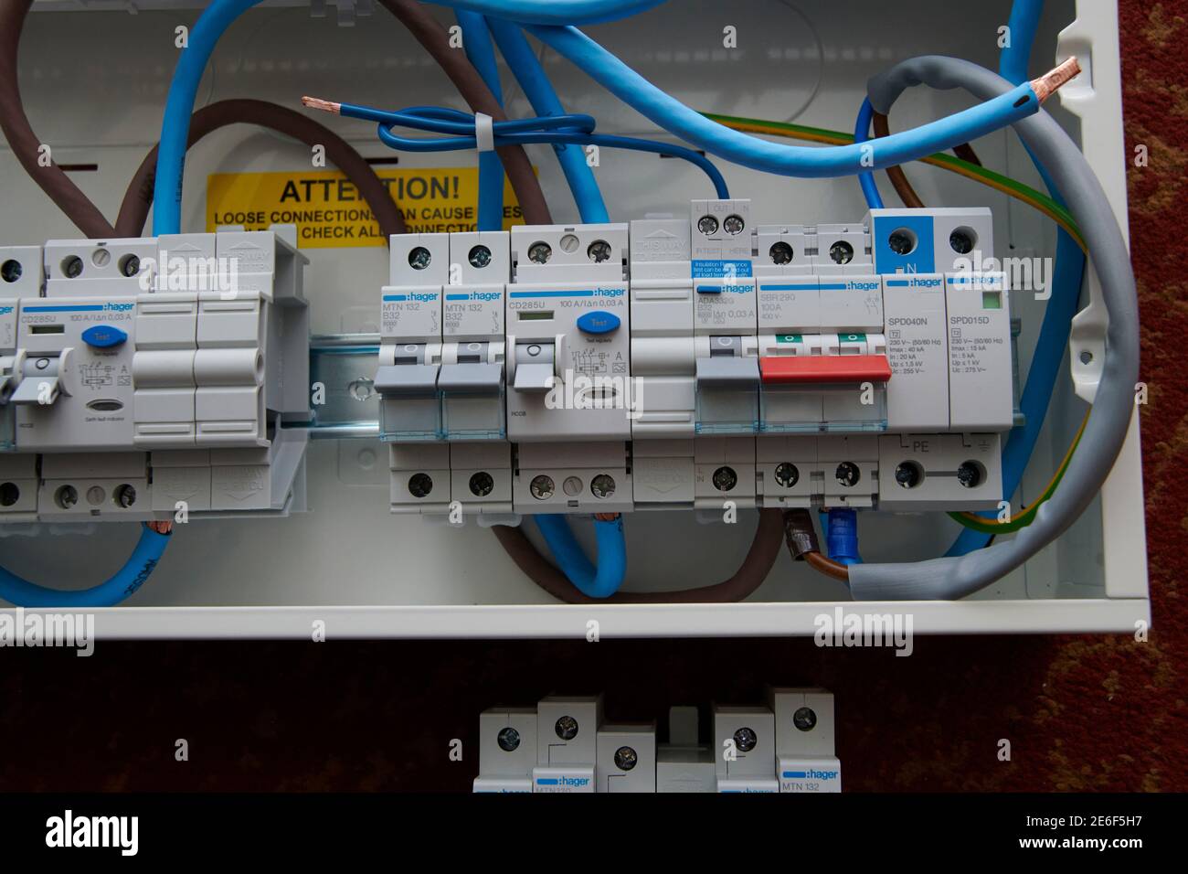 Modern consumer unit for domestic electricity supply to a house Stock ...