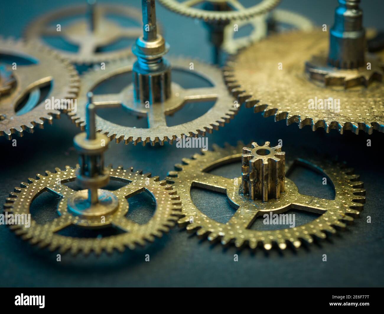 Detail of cogwheels from an old clock Stock Photo - Alamy
