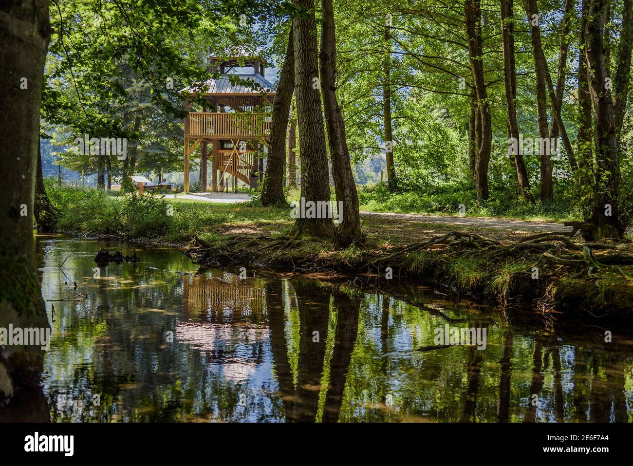 Observation Hut in Castle Park of Vizille Stock Photo - Alamy
