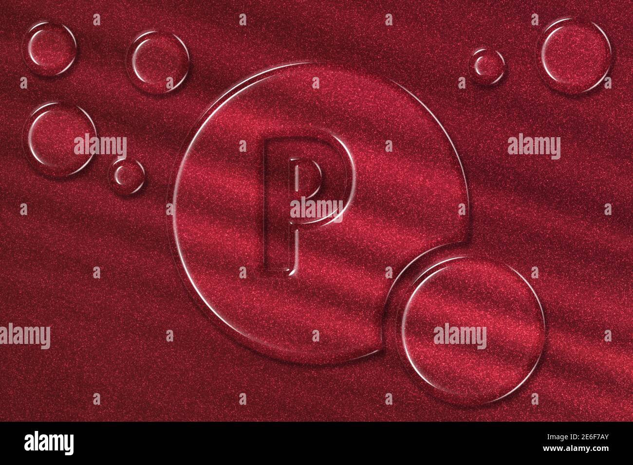 Vitamin P health Symbol, vitamin Concept, Flavonoid, red background ...