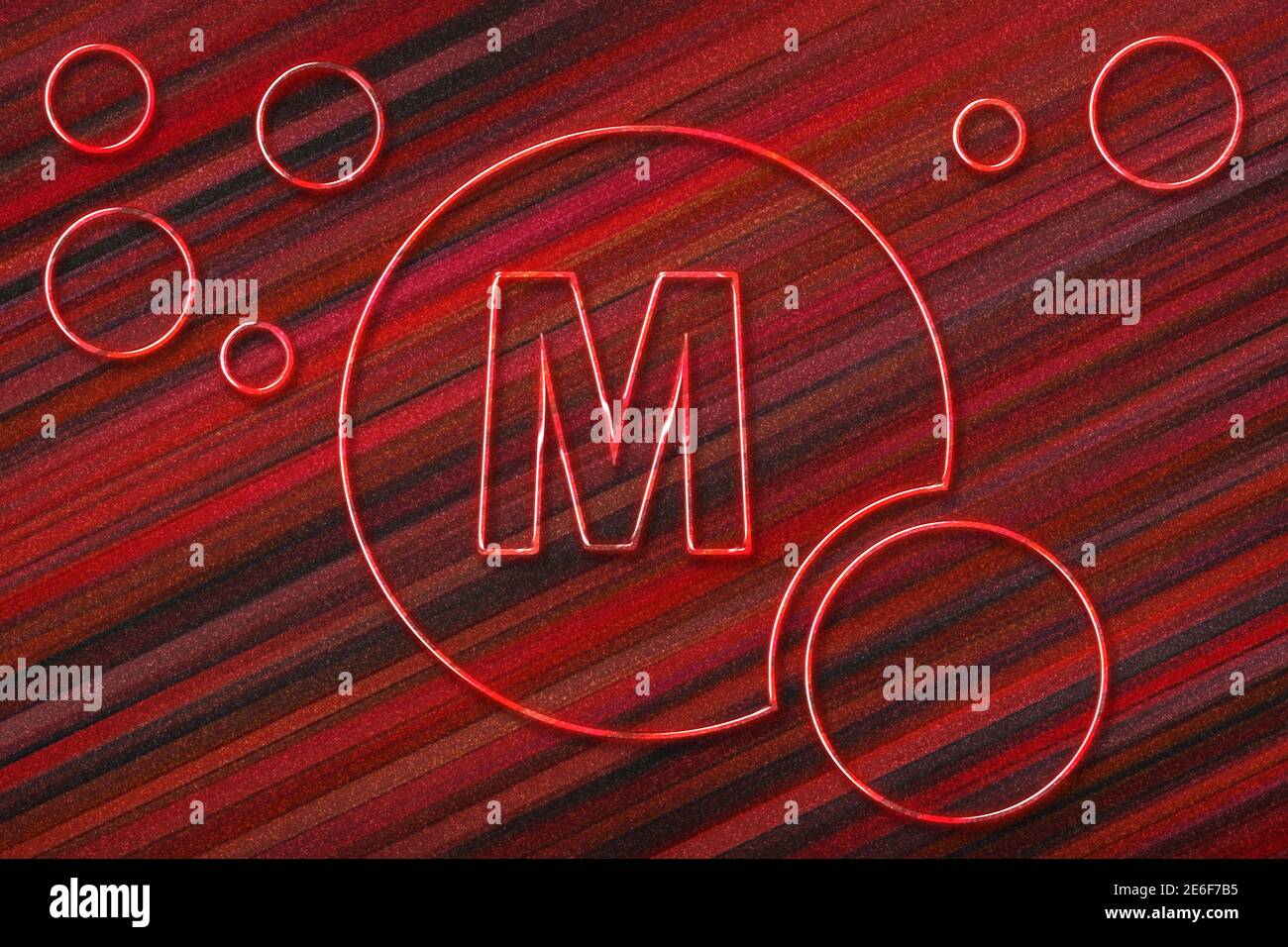 Vitamin M health Symbol, vitamin Concept, Folate, red background Stock ...
