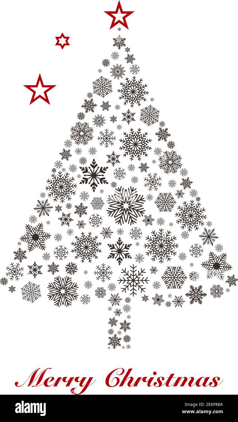 Snowflake Christmas Tree Vector