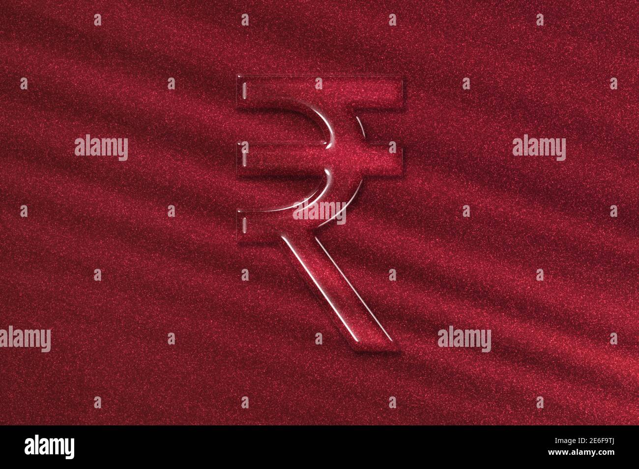 Indian Rupee, INR Rupee currency, Monetary currency symbol, red ...