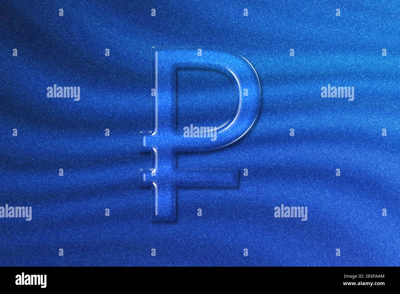 Russian Ruble, RUB Ruble currency, Monetary currency symbol, blue ...