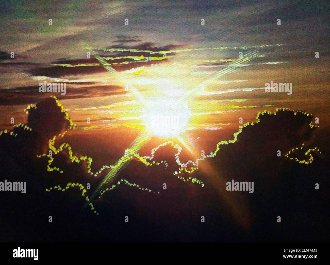 Art ,painting, oil color, Fine art ,Sun rise Stock Photo - Alamy