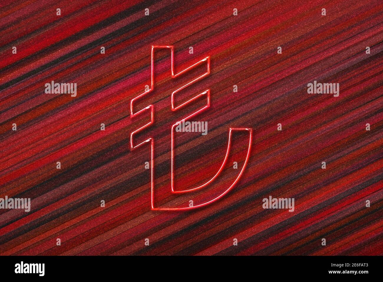 Turkish Lira, TRY Lira currency, Monetary currency symbol, red ...