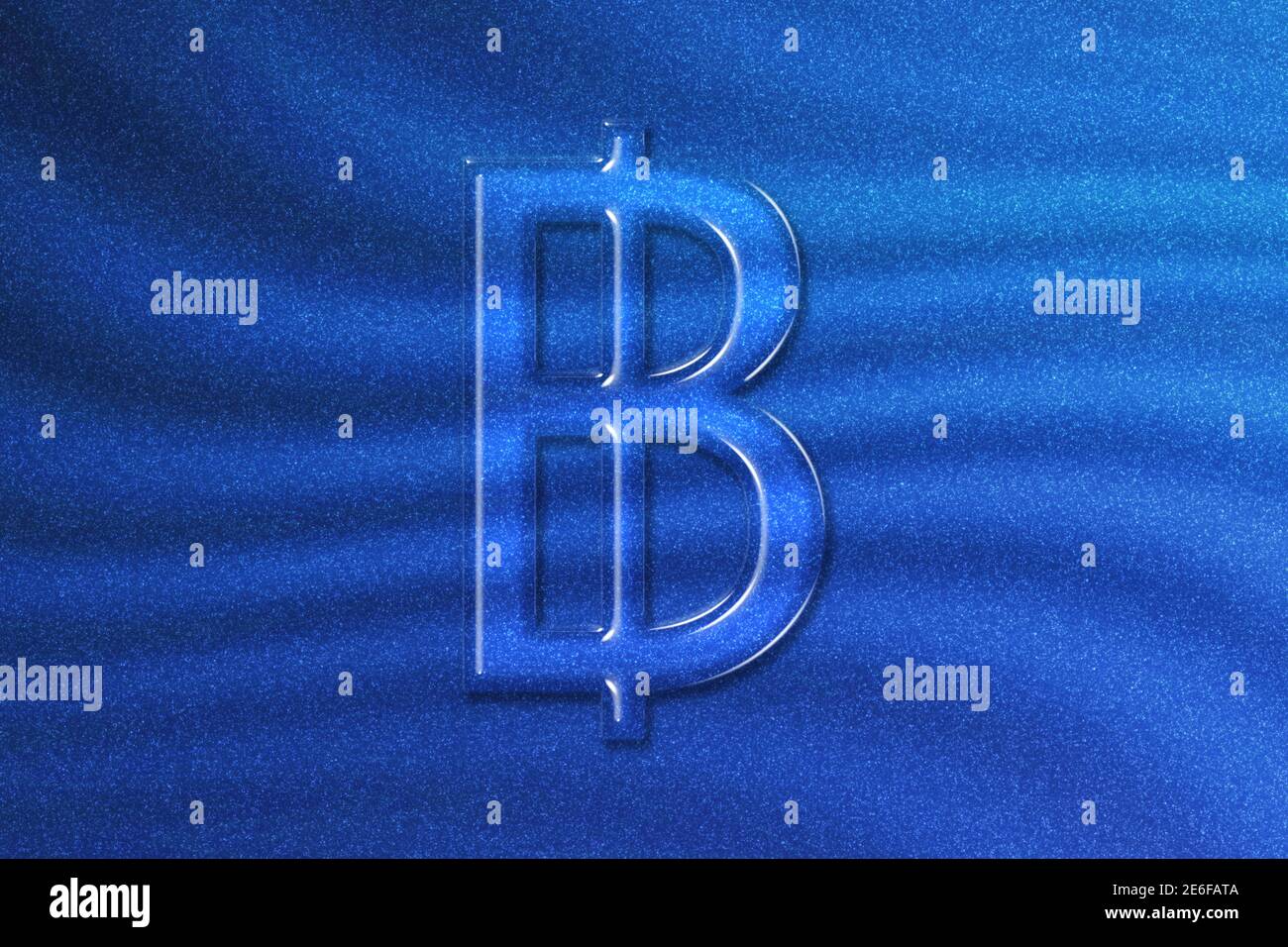 Thai Baht, THB Baht currency, Monetary currency symbol, blue glitter ...