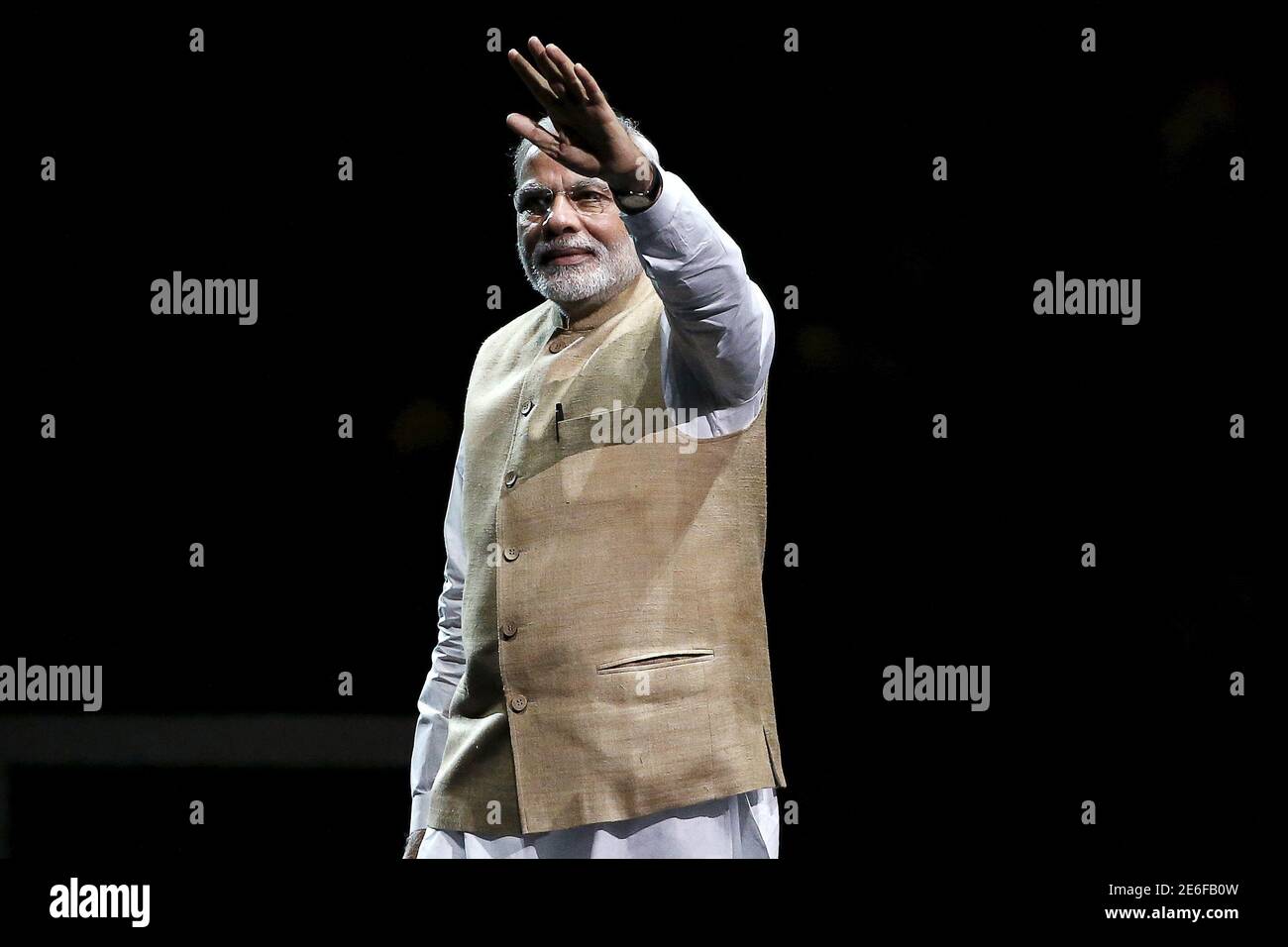 Indian prime minister narendra modi waves hi-res stock photography and ...