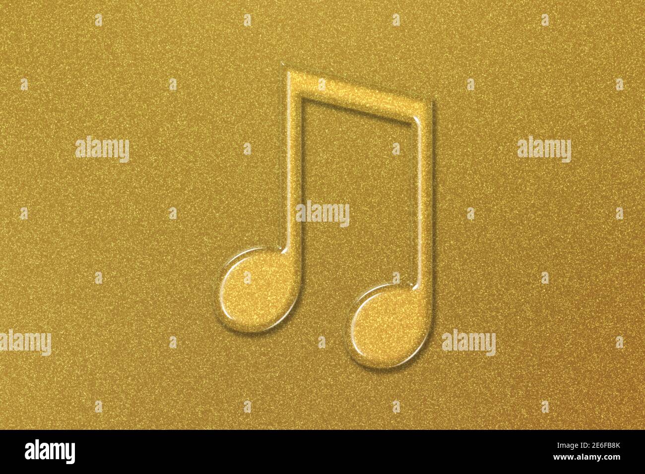 Beamed eighth note symbol, Music Background, gold background Stock ...