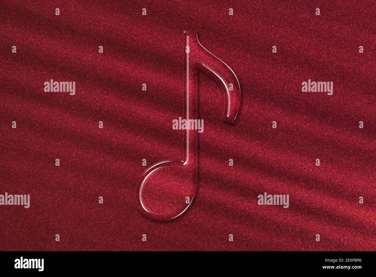 Eighth note symbol, Music Background, red background Stock Photo - Alamy