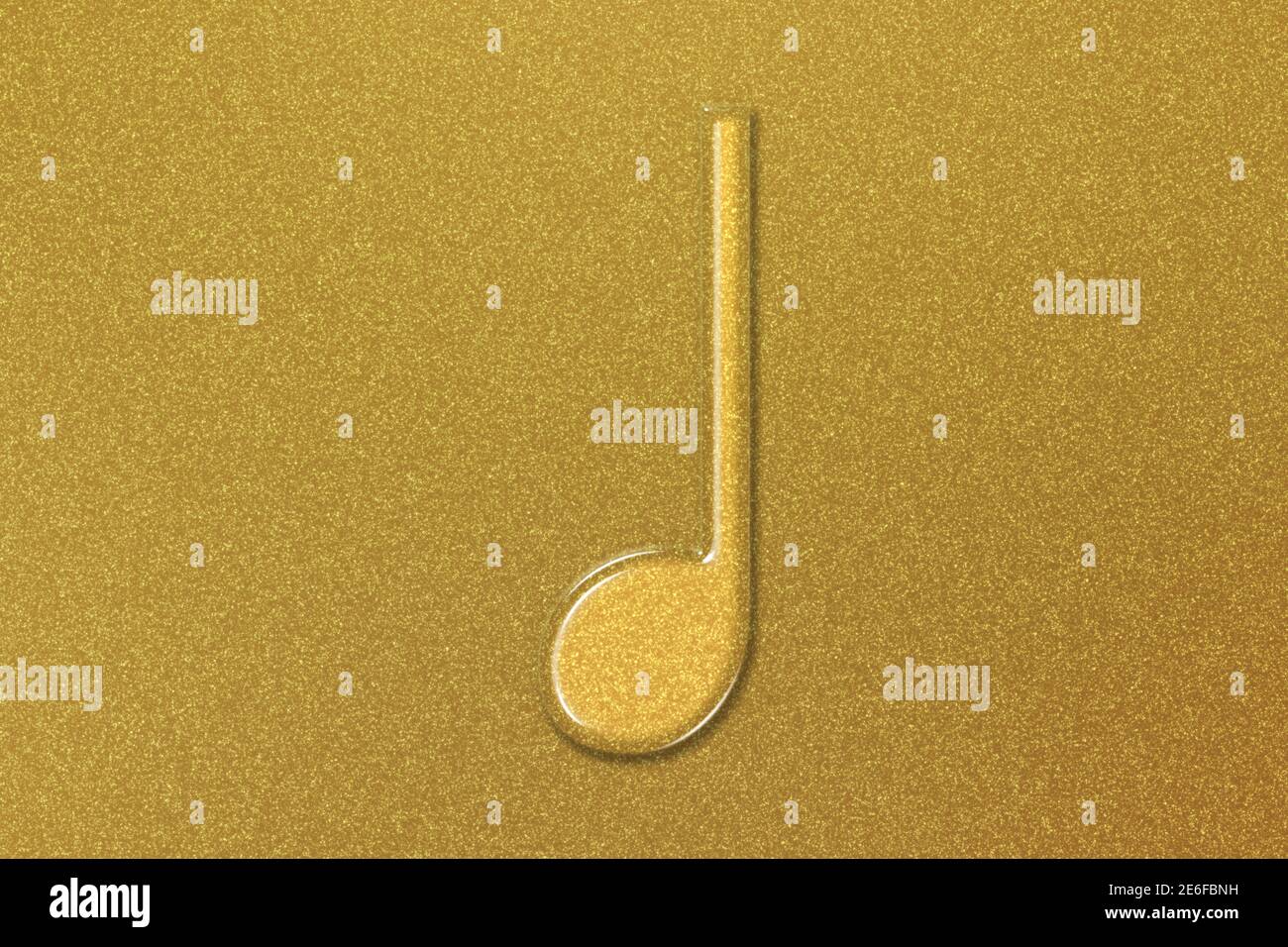 Quarter note symbol, Music Background, gold background Stock Photo - Alamy