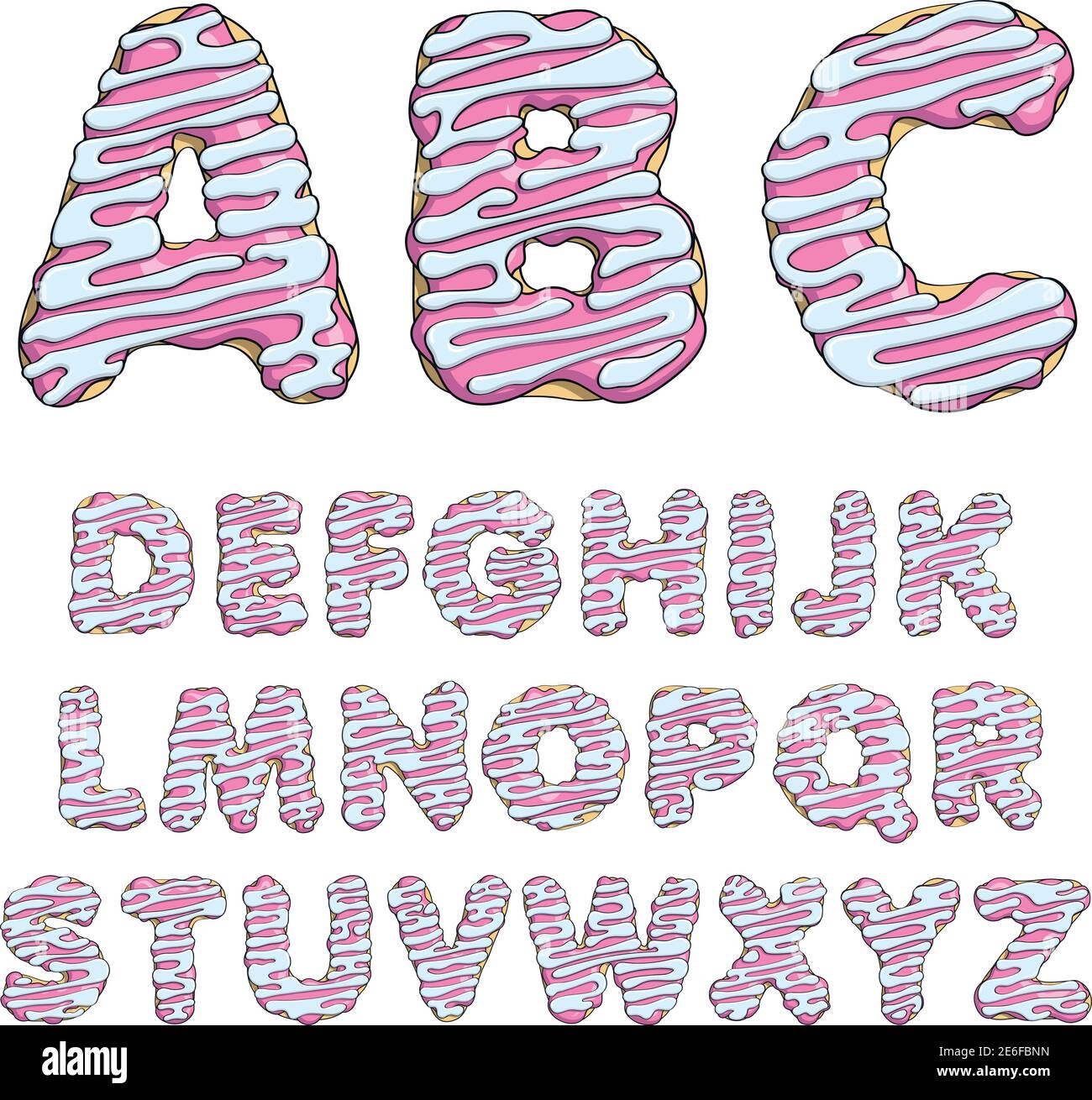 Donut font, tasty alphabets. Isolated objects on a white background ...