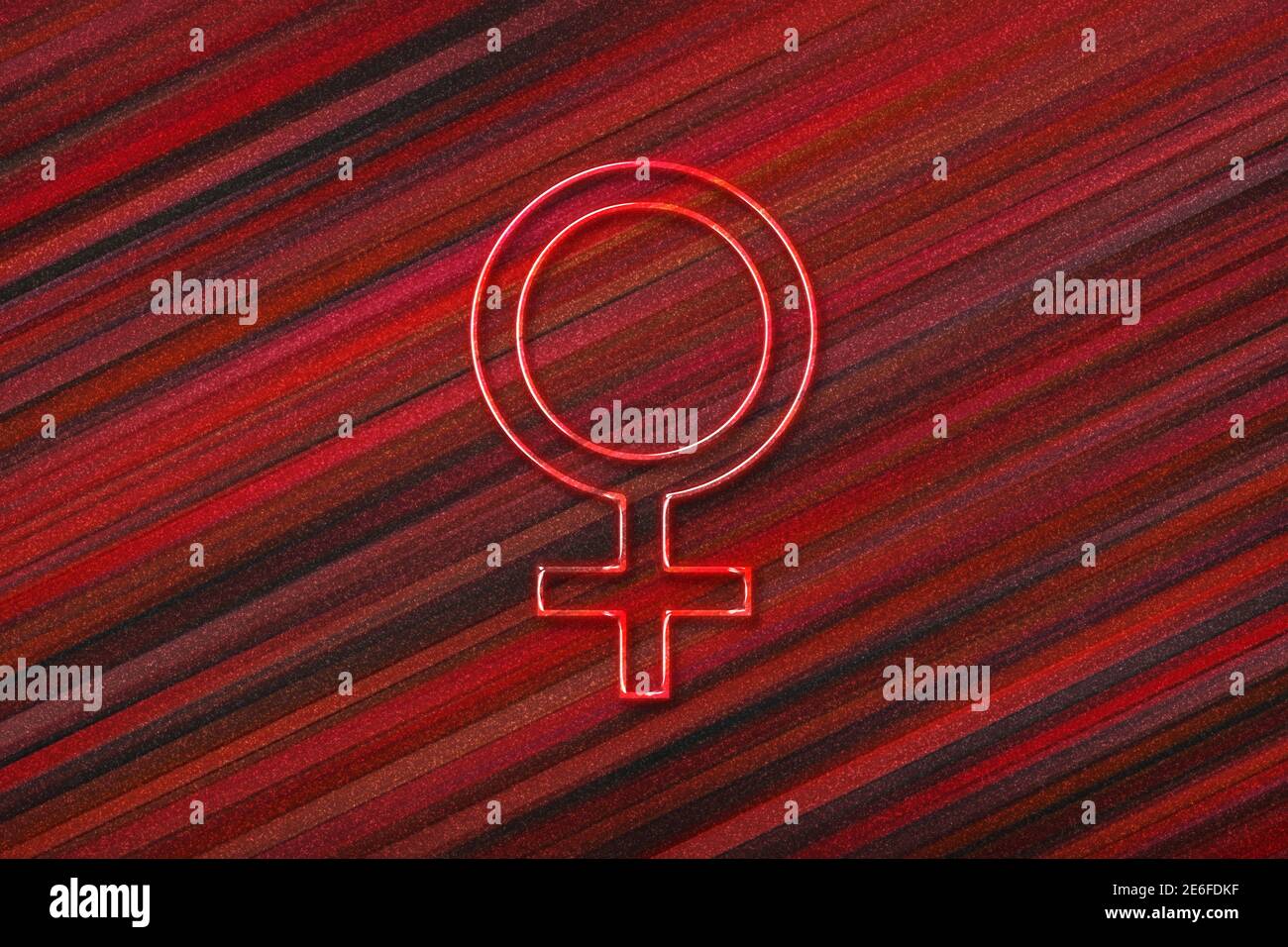 Venus sign, Planet Venus Symbol, red background Stock Photo - Alamy