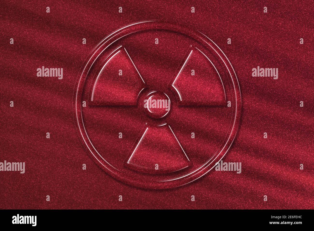 Radiation sign, Radiation symbol, hazard warning sign, red background ...