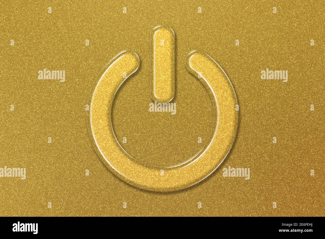 Power button sign, Power Button symbol, gold background Stock Photo - Alamy