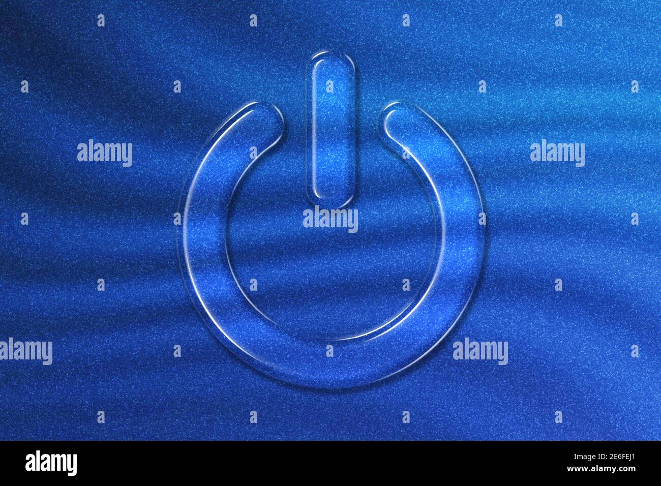 Power button sign, Power Button symbol, blue glitter background Stock ...