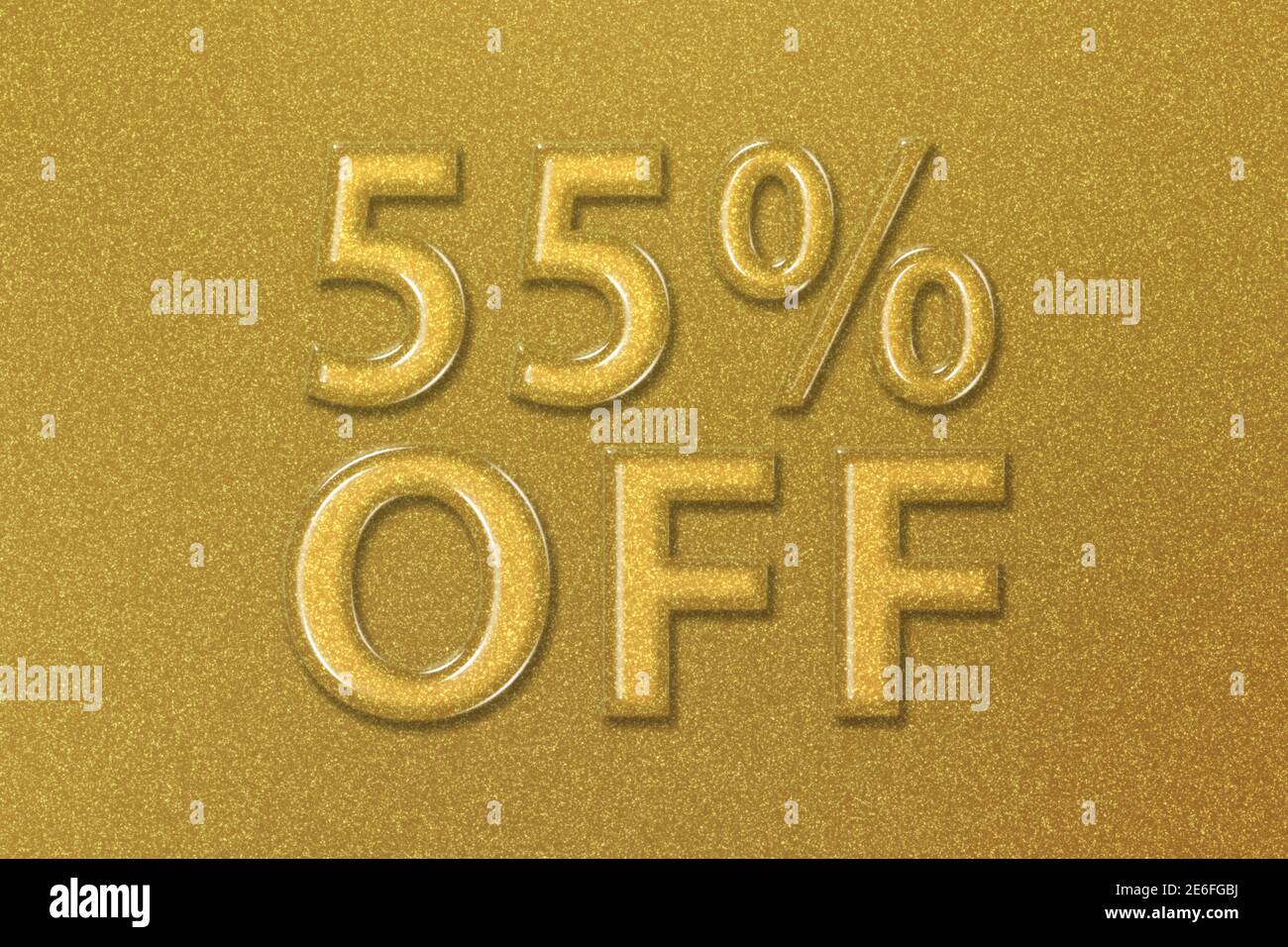 Sale and discount Price off tag, label or badge, 55 percent sale, gold ...