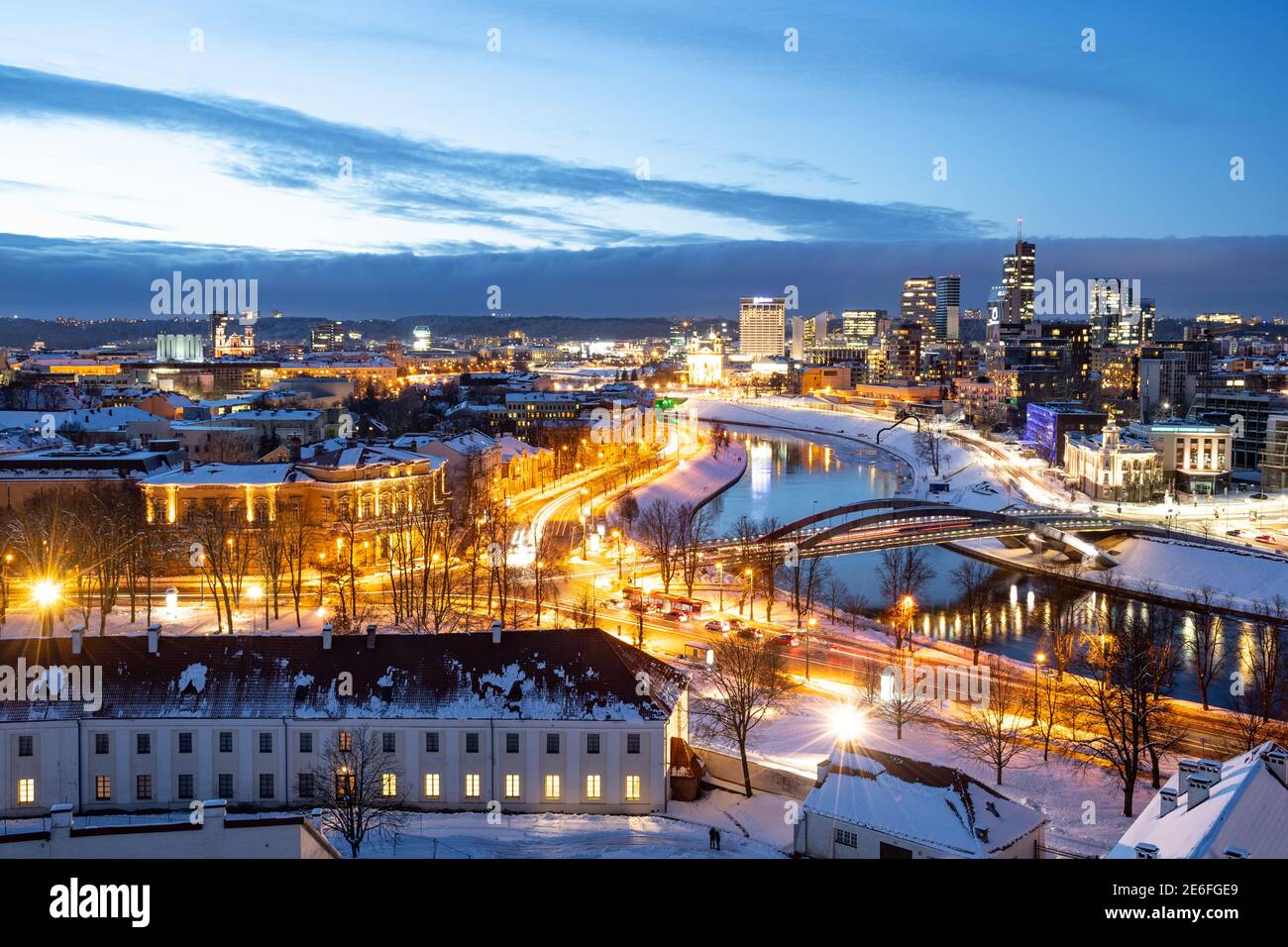 Vilnius, capital of Lithuania, beautiful scenic aerial panorama of ...