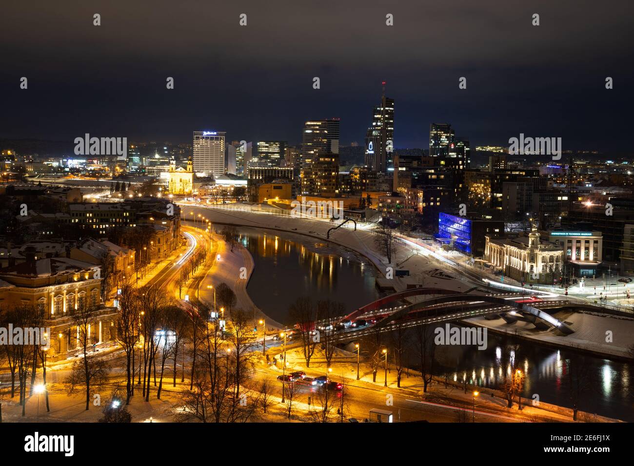 Vilnius, capital of Lithuania, beautiful scenic aerial panorama of ...