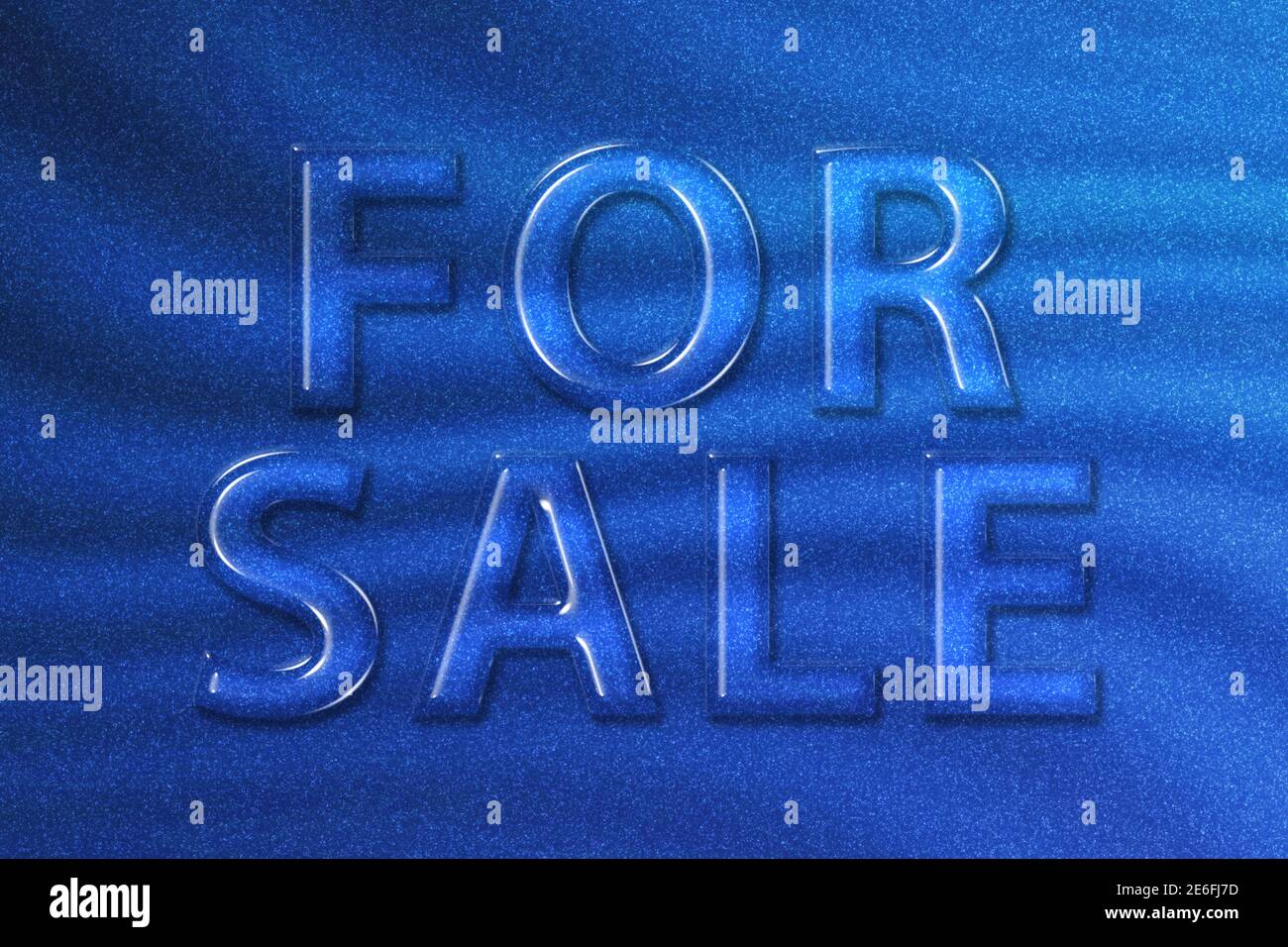 For Sale Sign, Real estate sign, blue glitter background Stock Photo ...