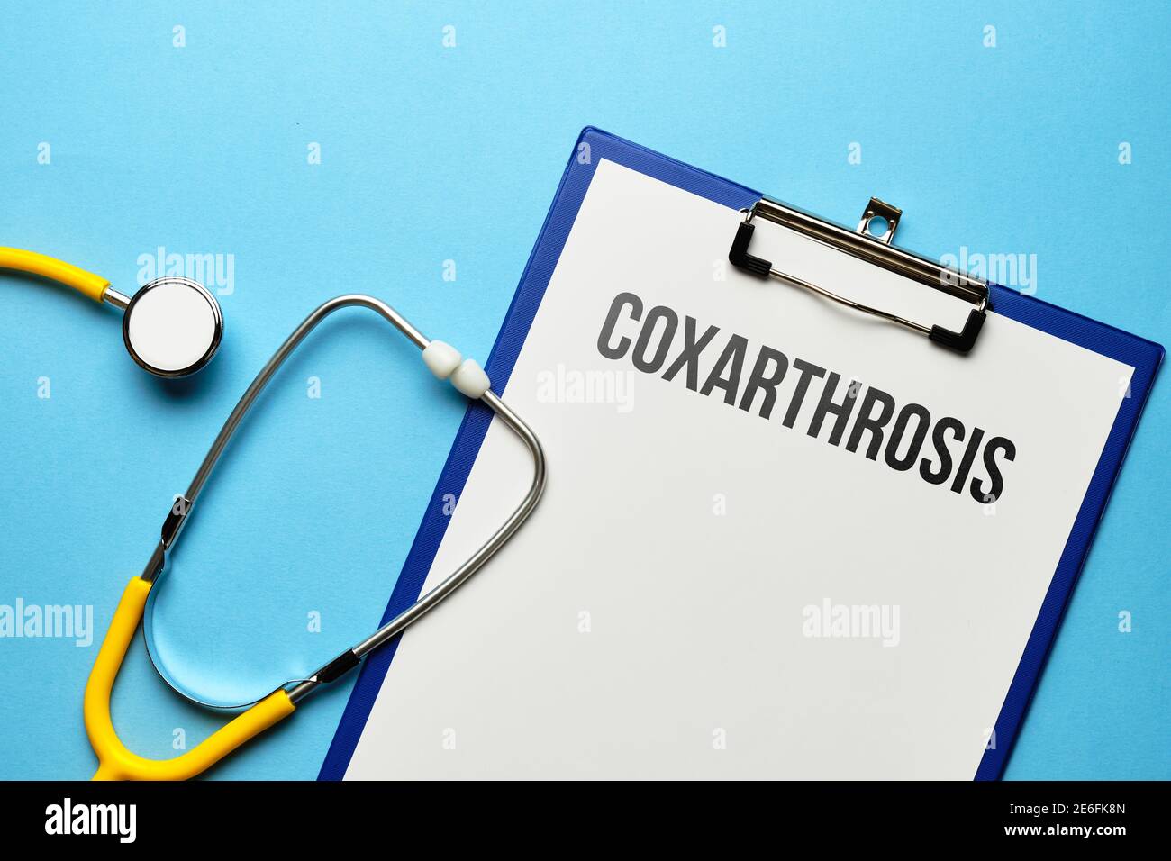 coxarthrosis diagnosis concept on medical tablet with documents with ...