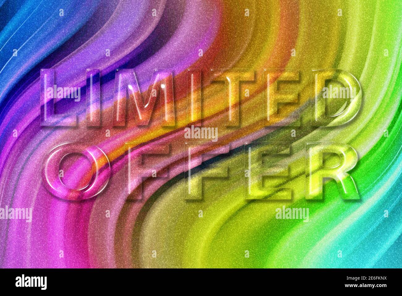 limited offer, modern banner, Limited offer text, rainbow glitter ...