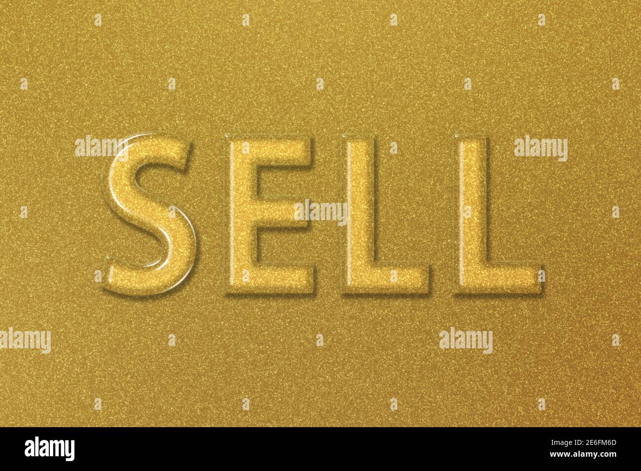 Sell text Business Concept, word Sell banner, gold background Stock ...