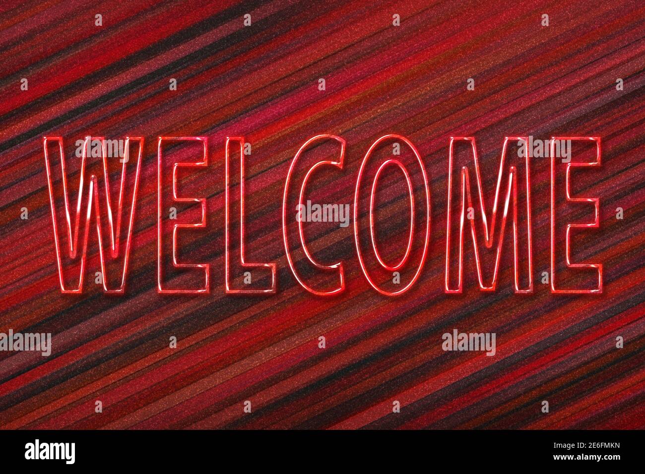 Welcome poster, WELCOME letters banner, Greeting card, red background ...