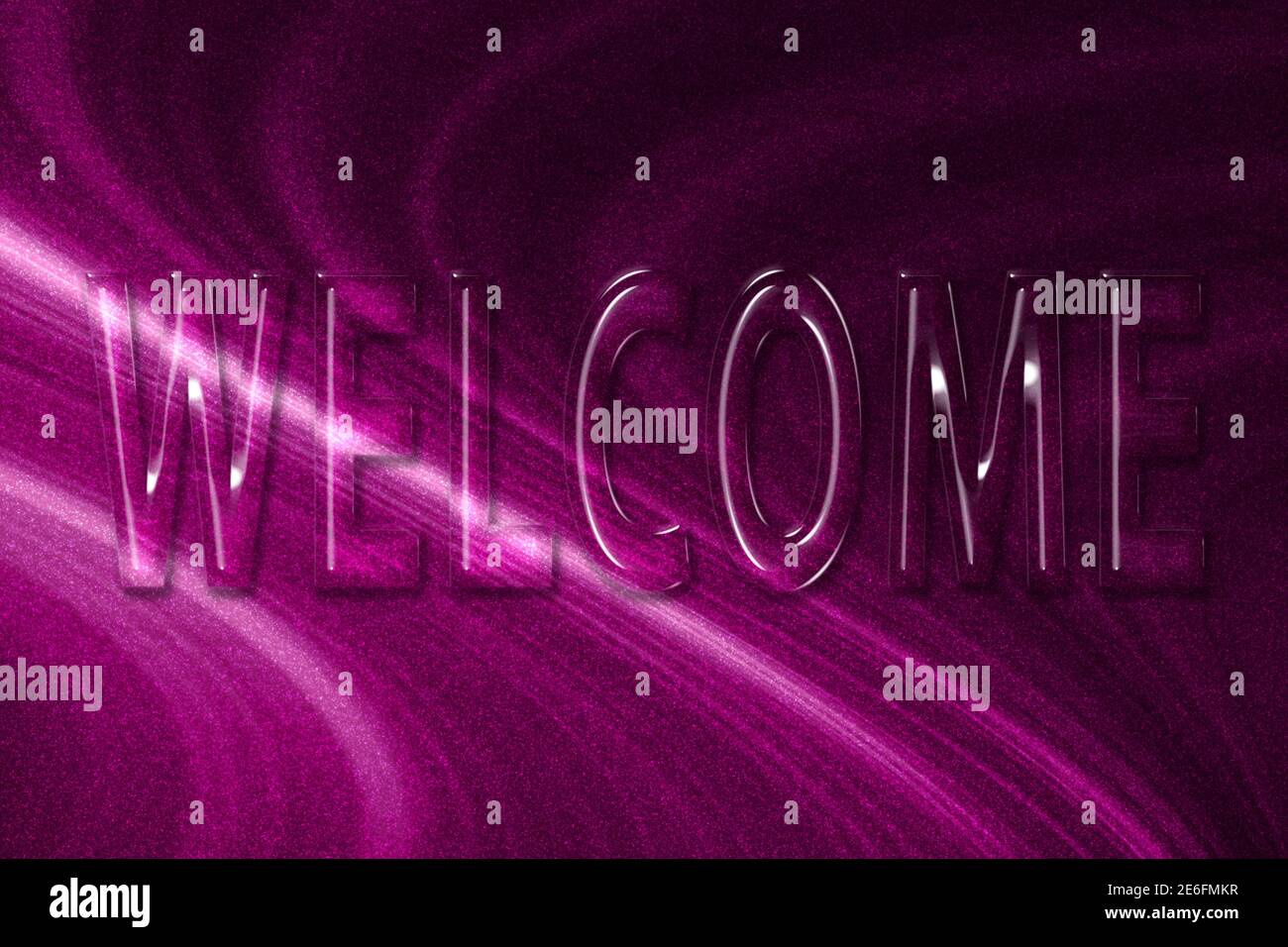 Welcome poster, WELCOME letters banner, Greeting card, magenta ...