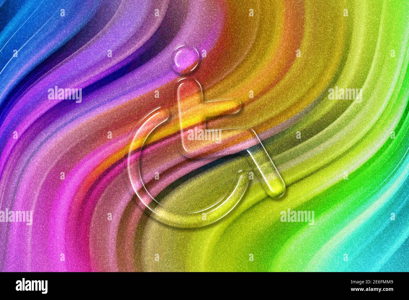 Wheelchair sign, Disabled symbol, Disabled Handicap, rainbow glitter ...