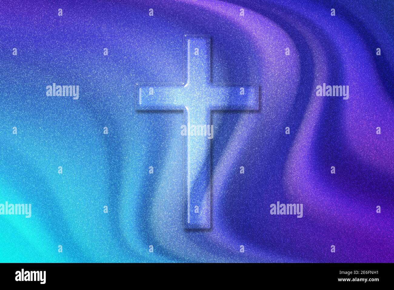 Christian Cross Symbol, Religion cross, violet violet blue background ...