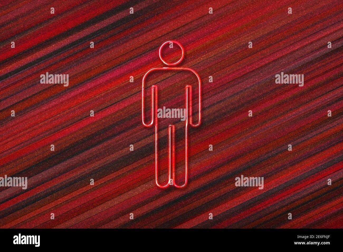 Male restroom sign, Male symbol, red background Stock Photo - Alamy