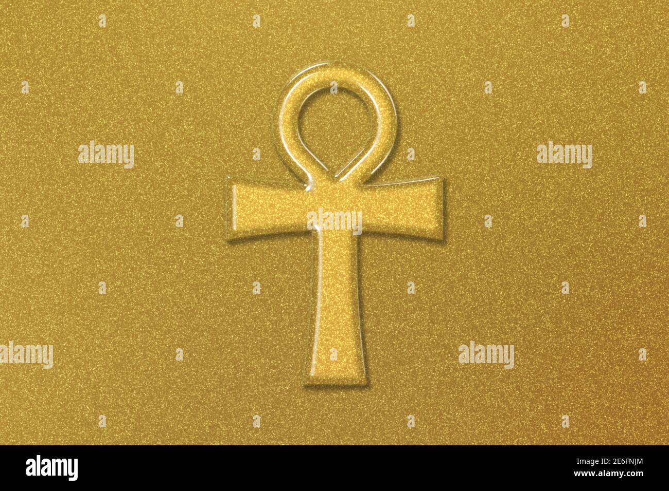 Ankh Symbol, Key of life sign, gold background Stock Photo - Alamy