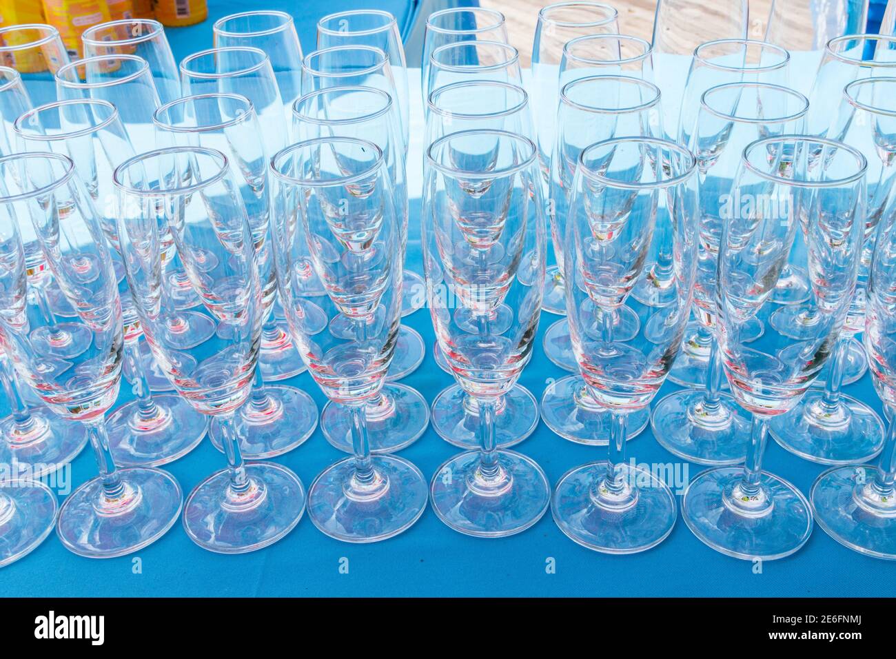 alot of empty glasses in the party Stock Photo - Alamy
