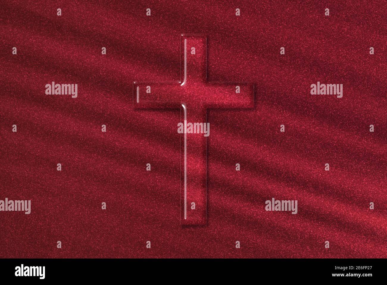 Christian Cross Symbol, Religion cross, red background Stock Photo - Alamy