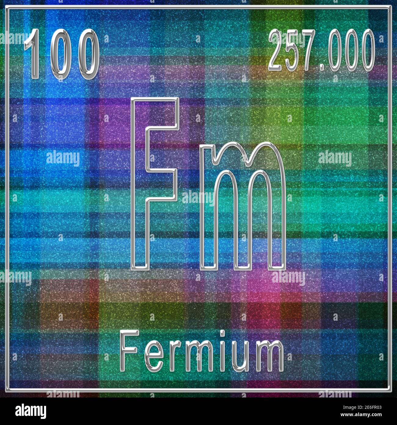 Fermium chemical element, Sign with atomic number and atomic weight ...