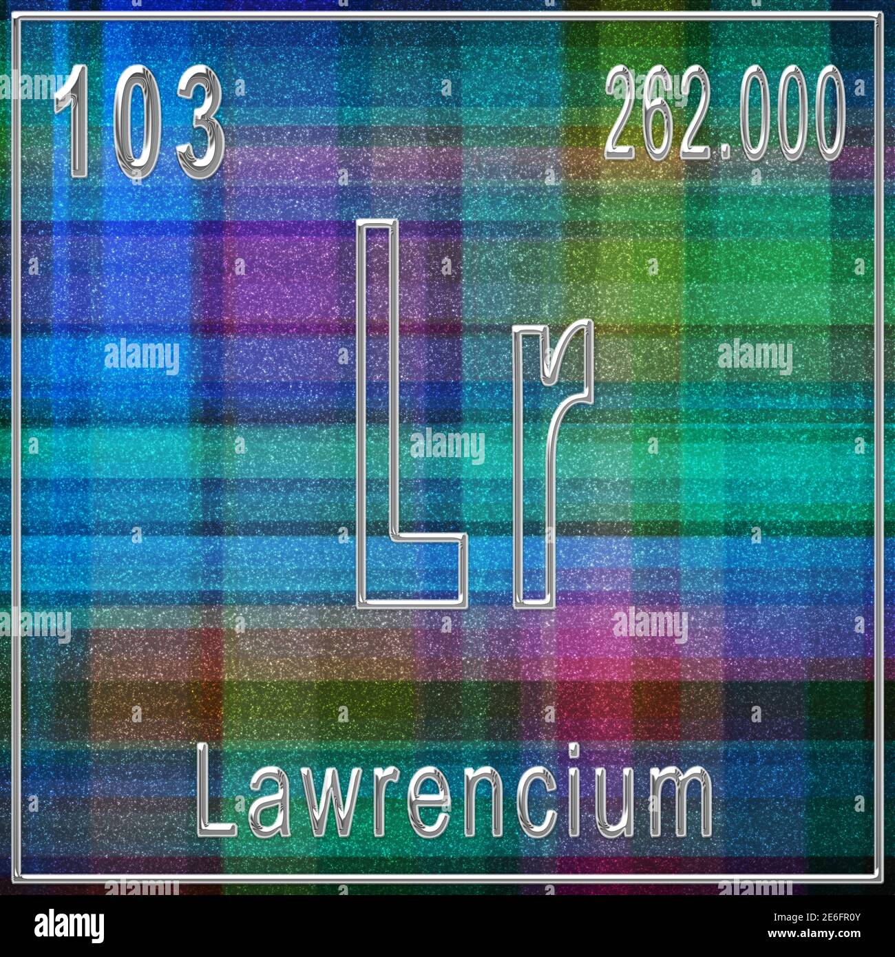 Lawrencium chemical element, Sign with atomic number and atomic weight ...