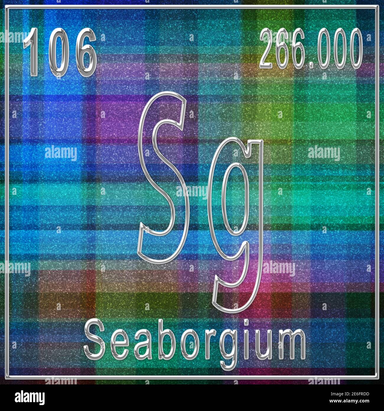 Seaborgium chemical element, Sign with atomic number and atomic weight ...