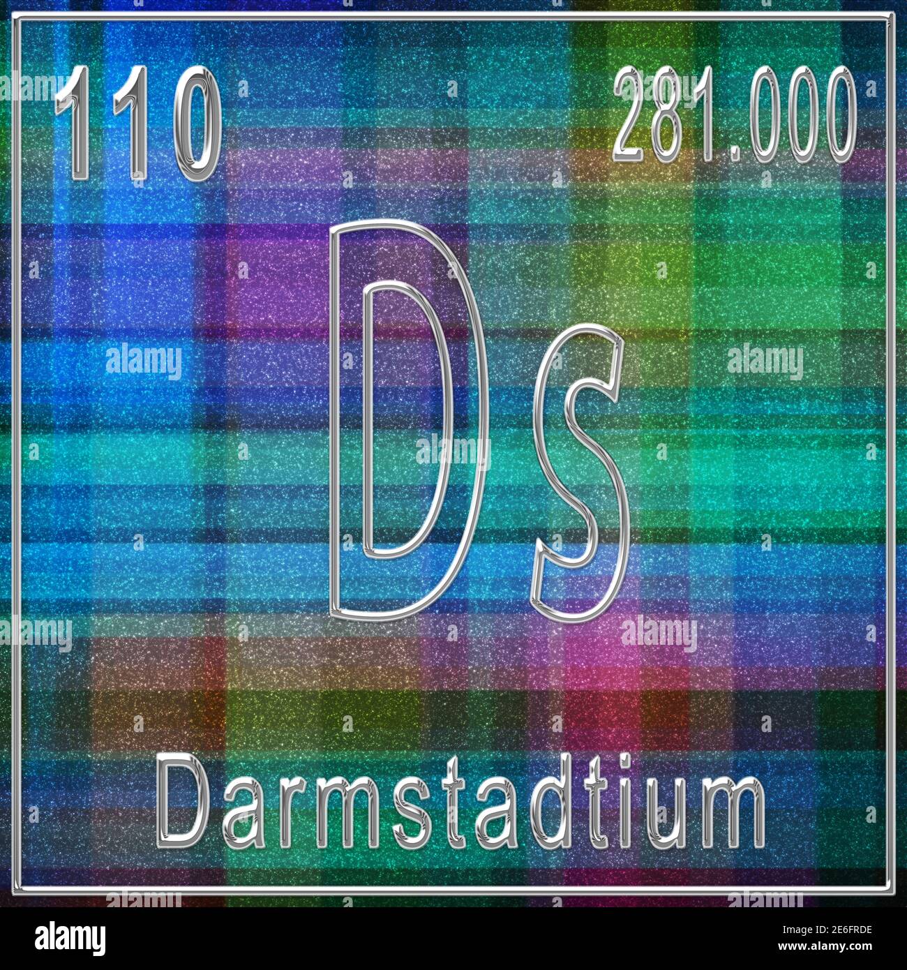 Darmstadtium chemical element, Sign with atomic number and atomic ...